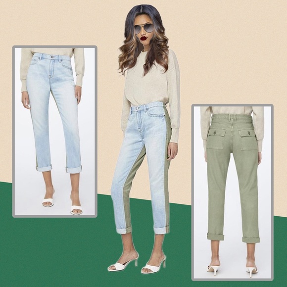 Frame Denim | Jeans | Frame Le Beau Color Blocked Boyfriend Style Crop ...